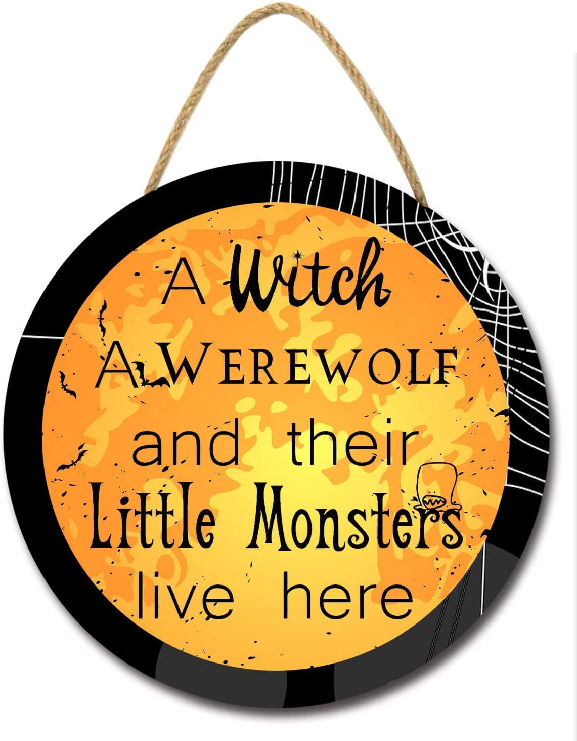 Eveokoki 11" A Witch A Werewolf and Their Monsters Live Here Halloween ...