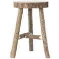 Decorative Antique Log Cabin Natural Wooden Accent Stool Side Table ...
