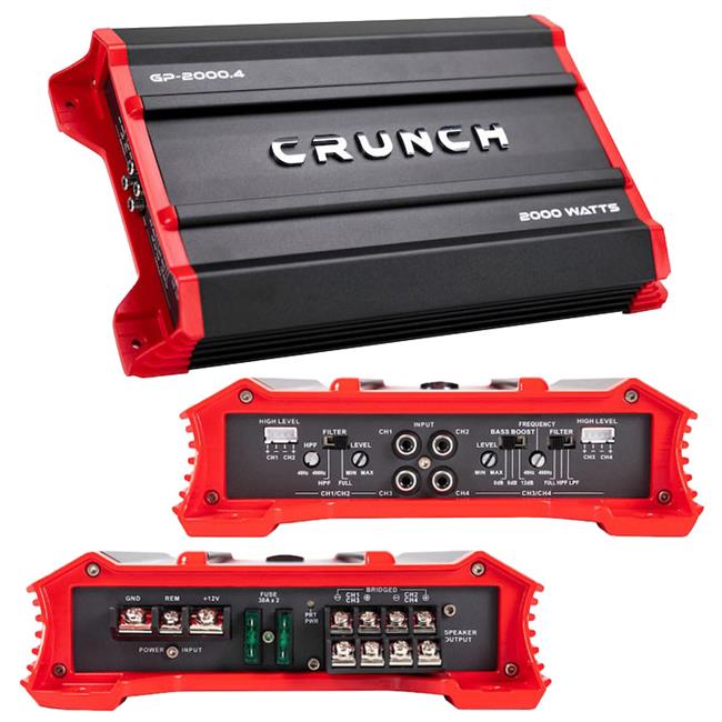 Crunch 2000W Ground Pounder Four Channel Car Audio Amplifier - Walmart.com
