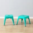 Harper & Hudson Kids Metal Stools, Teal Blue - Walmart.com