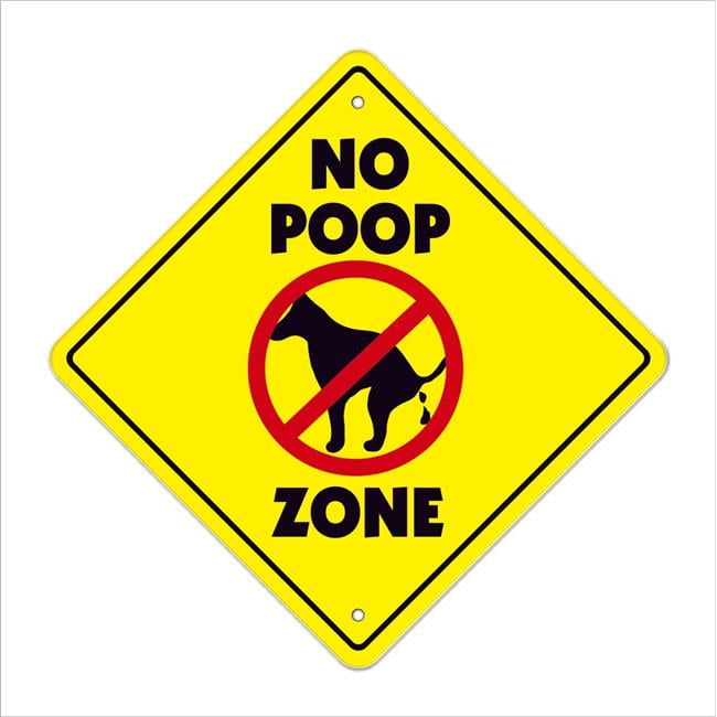 SignMission X-17-No Poop Zone 7 in. No Poop Zone Zone Xing Crossing ...