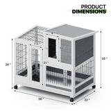 "Magshion 36"" Mobile Rabbit Hutch, Indoor Guinea Pig, Rat, Hamster ...