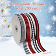 4 Rolls 200 Yards Christmas Buffalo Plaid Checkered Ribbon Black White ...