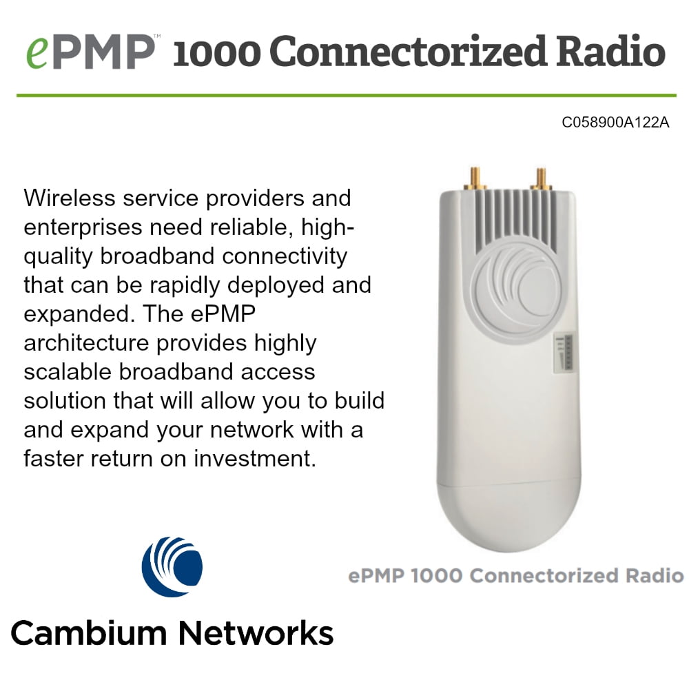 Cambium ePMP 1000 5GHz Connectorized Radio (FCC) Unsync AP or Backhaul ...