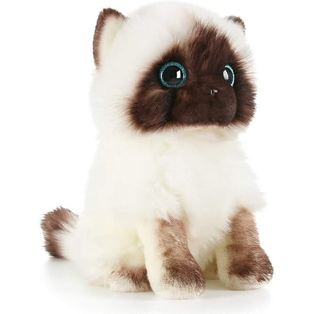 Plush Siamese Cat Doll Stuffed Animal Toy, Simulation Fluffy Siamese ...