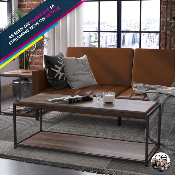 Queer Eye Quincy Coffee Table, Weathered Oak - Walmart.com