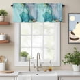 Abstract Teal Valances for Windows, Blue Gold Marble Natural Stone ...