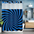 Blue Vortex No Hook Shower Curtain with Snap in Liner, Abstract Navy ...