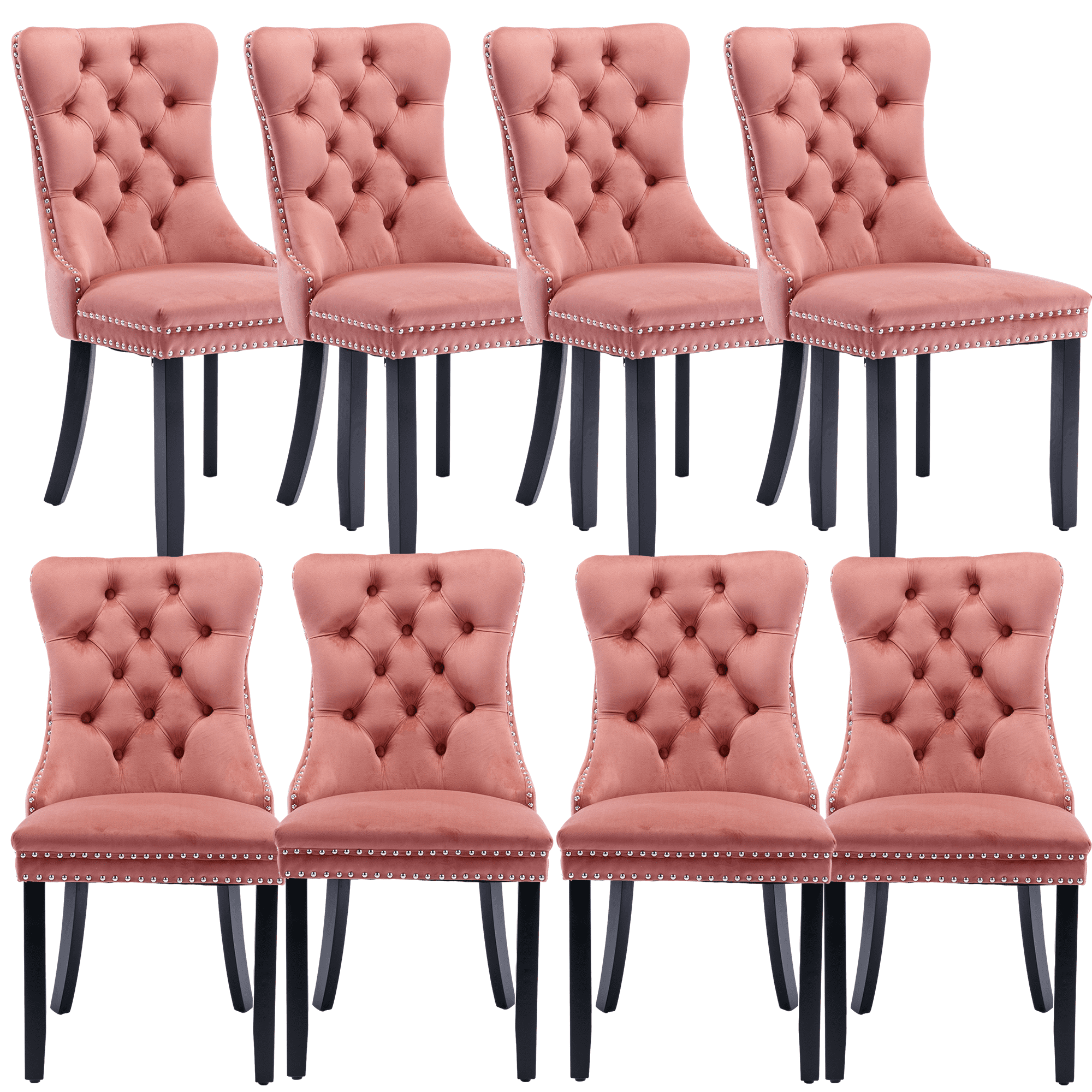 Elegant Button Tufted Dining Chairs, High-end Velvet Upholstered Dining ...