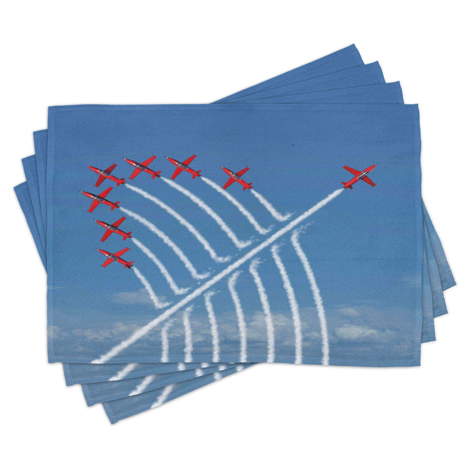 Ambesonne Airplane Place Mats Set of 4, Little Show Planes, Standard ...