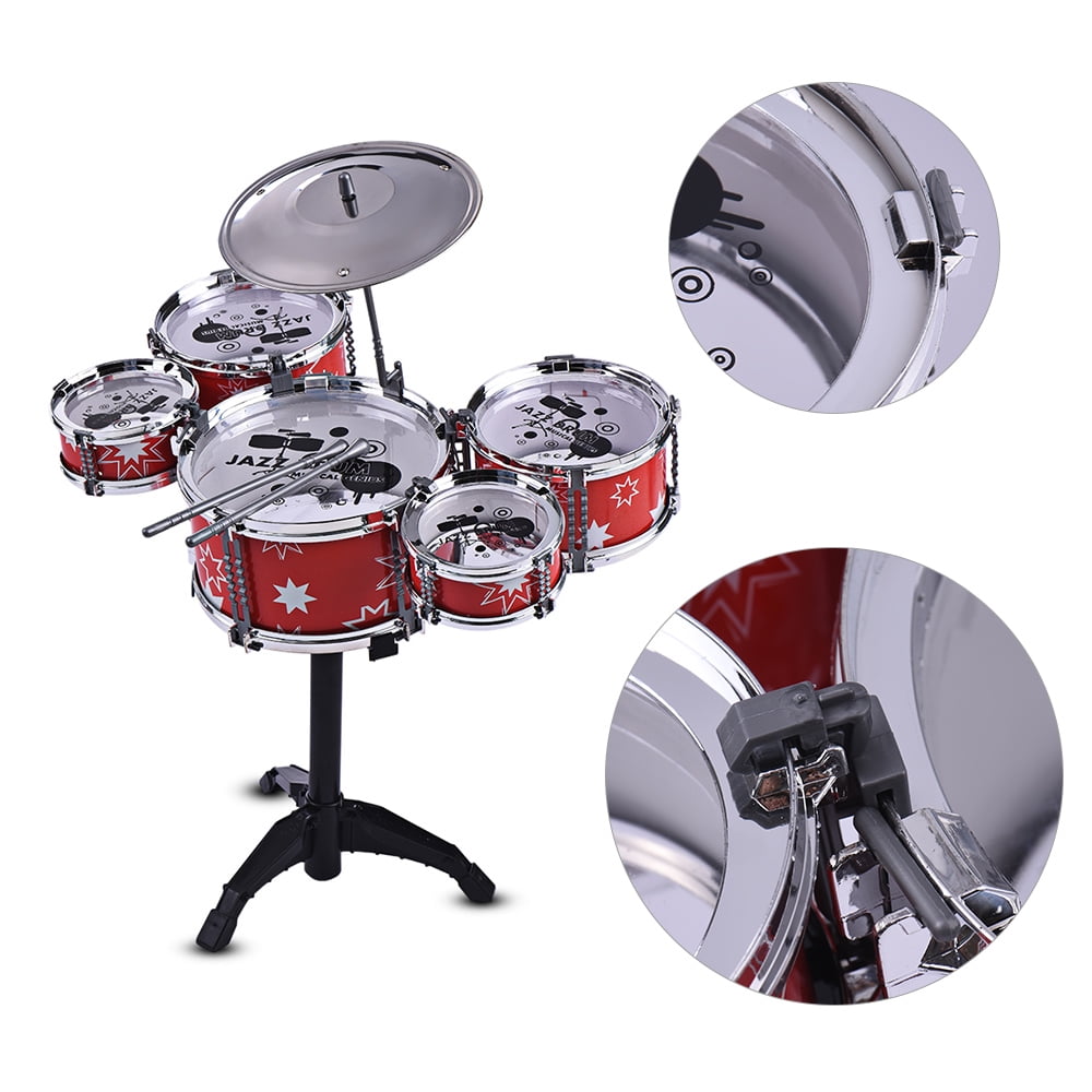 Children Kids Jazz Drum Set Kit Musical Educational Instrument Toy 5 ...