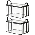 2Pcs Large Heavy-Duty Thick Plastic Clear Storage Box with Handles ...