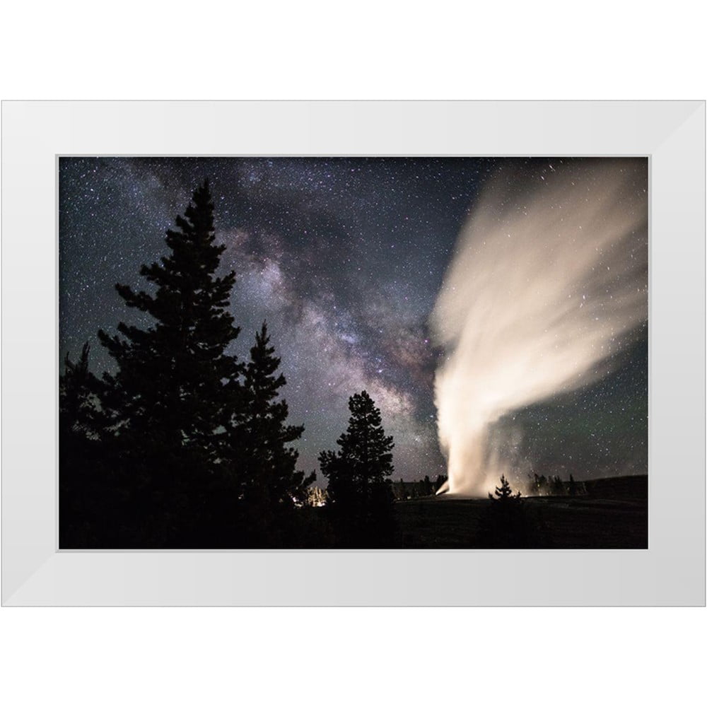 The Yellowstone Collection 24x17 White Modern Wood Framed Museum Art ...