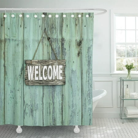 PKNMT Wood Welcome Sign Hanging by Rope on Antique Rustic Polyester ...