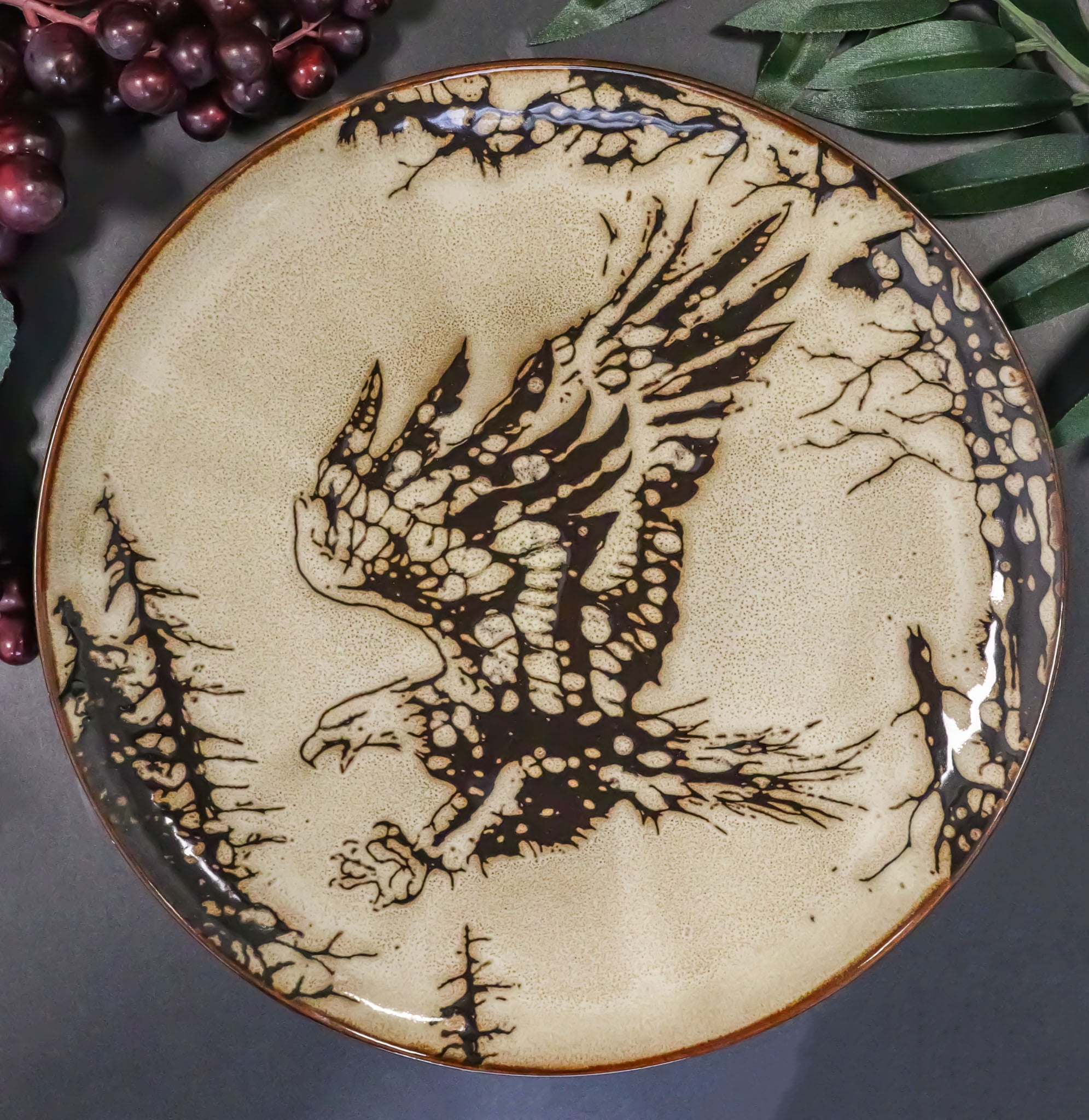 Pack Of 2 Rustic Western Patriotic Swooping Bald Eagle Round Dinner ...