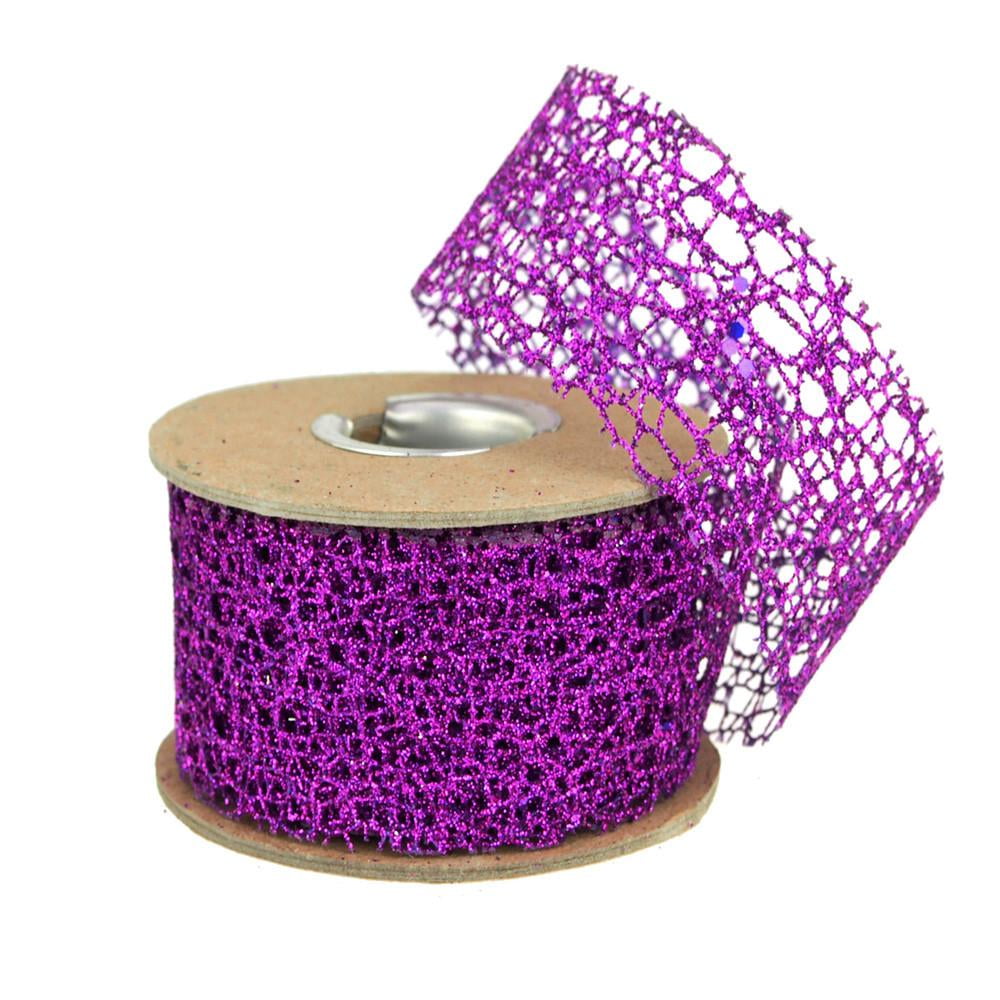 Open Weave Glitter Holiday Christmas Ribbon, 1-1/2-Inch, 9 Yards ...