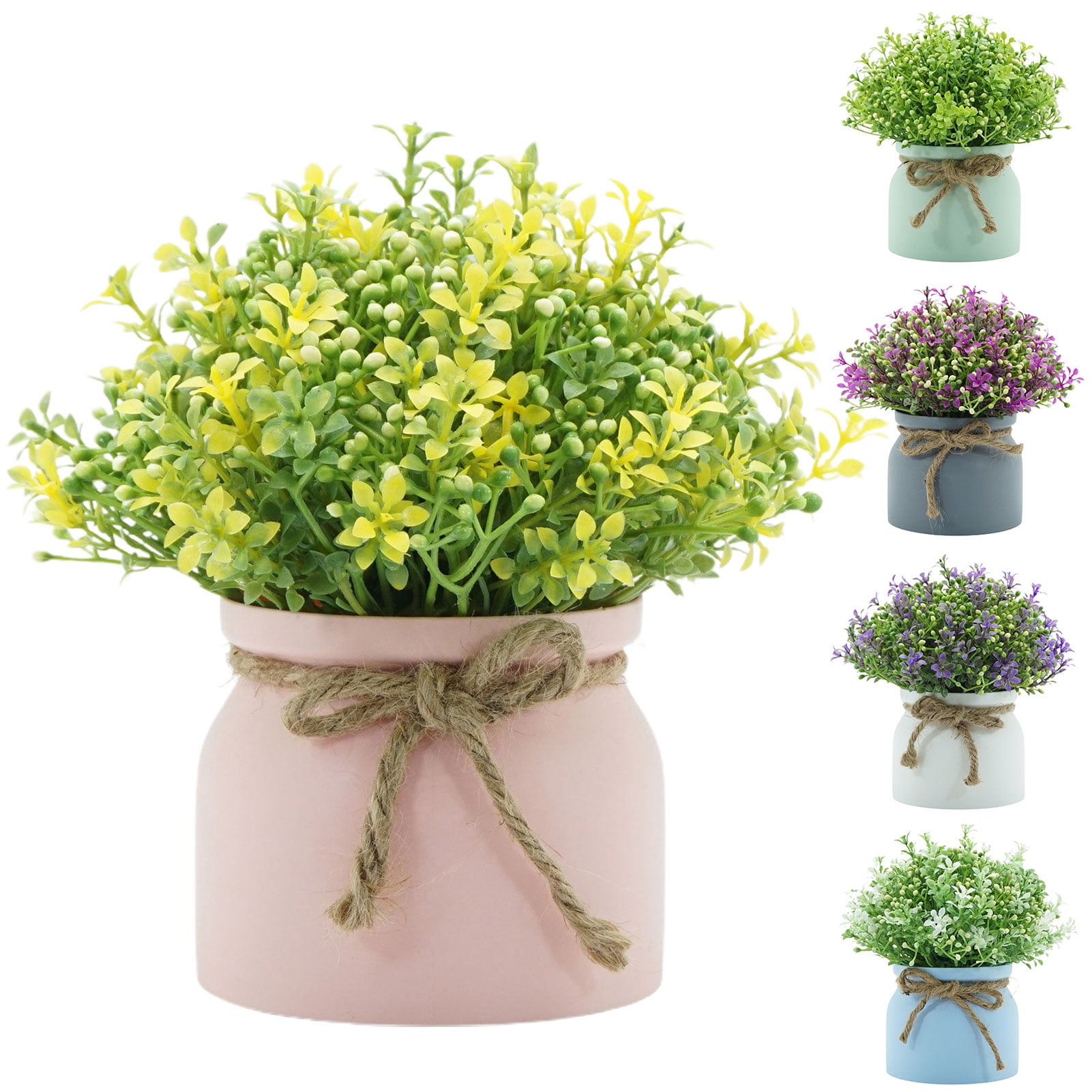 Visland Artificial Flower Potted Plants Fake Flower in Pots Decorations ...