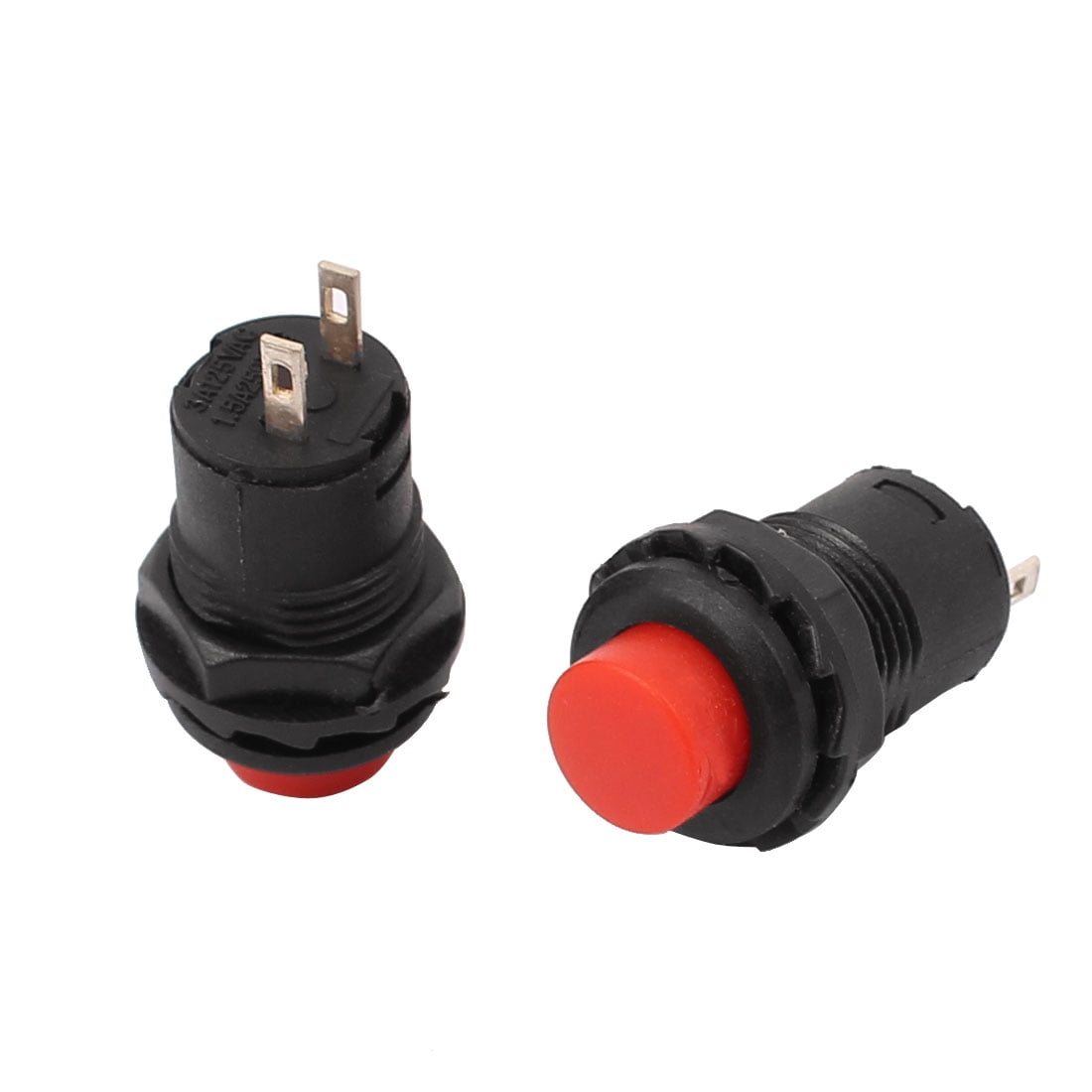 2 Pcs AC 250V/1.5A 125V/3A Momentary SPST Push Button Power Switch ...