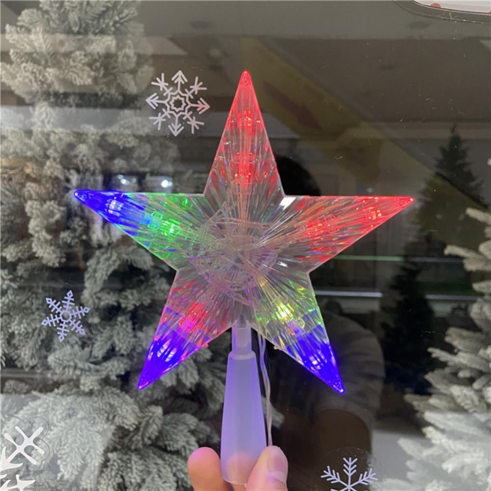 7-inch LED Crystal Star Christmas Tree Topper with Color Changing LED ...