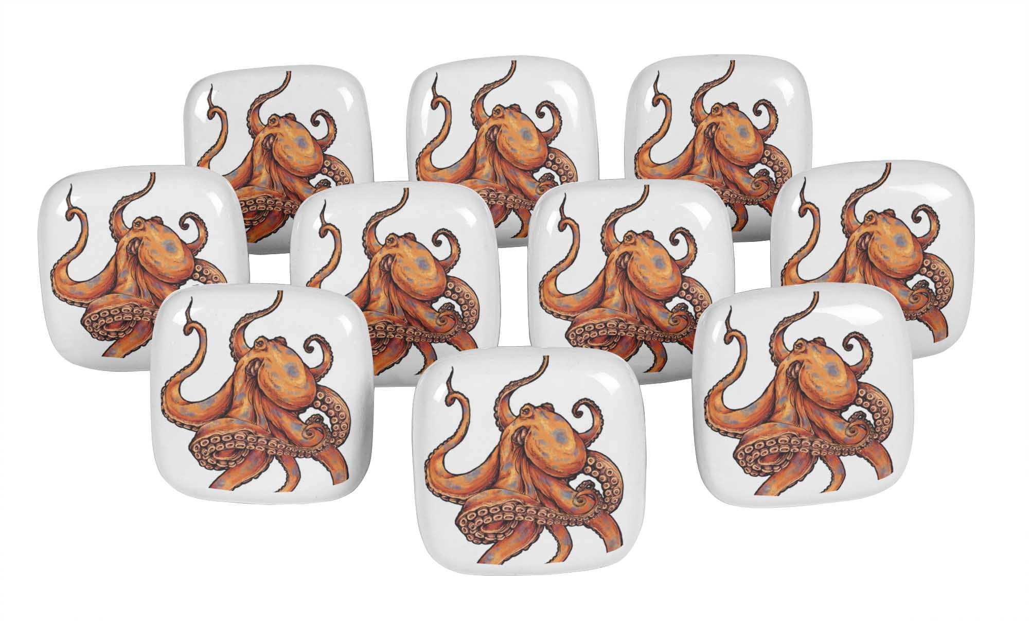 IBA Indianbeautifulart Rust Brown Octopus Ocean Square Ceramic Door ...