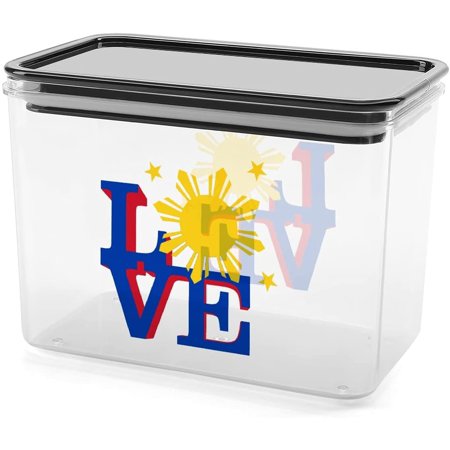 Filipino Sun Love Clear Plastic Small Storage Bin Organizing Container ...