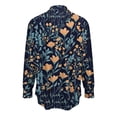 Button Down Shirt for Women Elegant Floral Graphic Print Collared Long ...