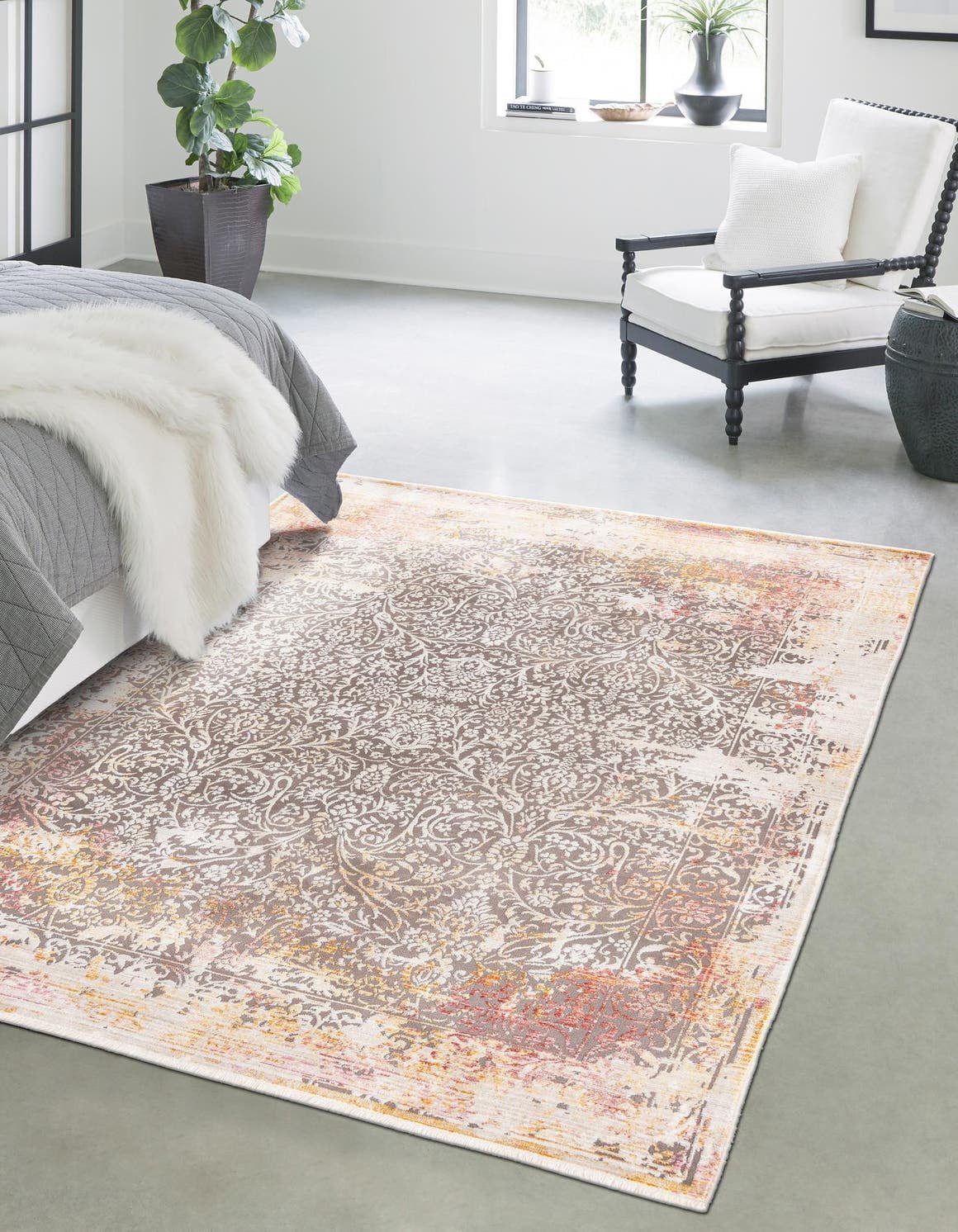 Rugs.com Deepa Collection Rug – 2' x 3' Gray Medium Rug Perfect For ...