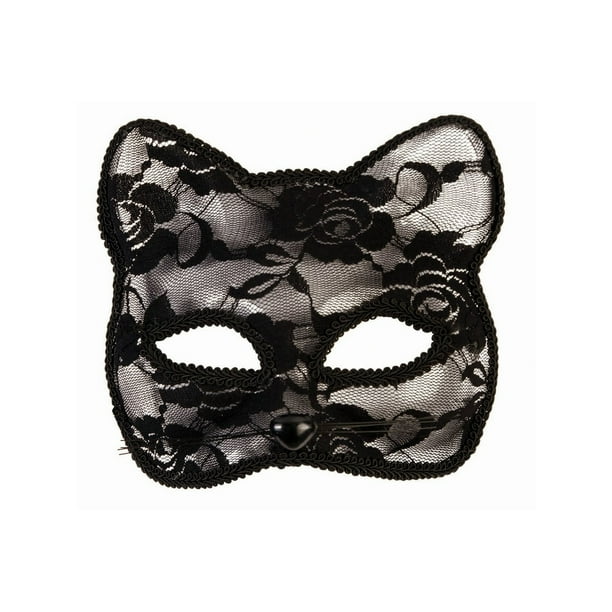 Halloween Lace Cat Mask - Black - Walmart.com - Walmart.com