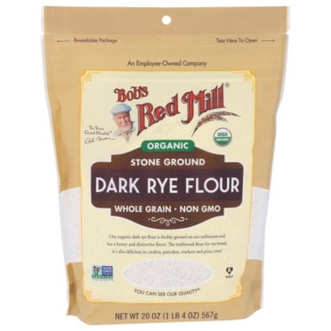 Bob's Red Mill Dark Rye Flour, 20 oz, Pack of 4, Hearty Baking Flour ...