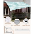 Aqua White Palm Leaves Sun Shade Sail 12' x 16', Botanical Forest Ferns ...