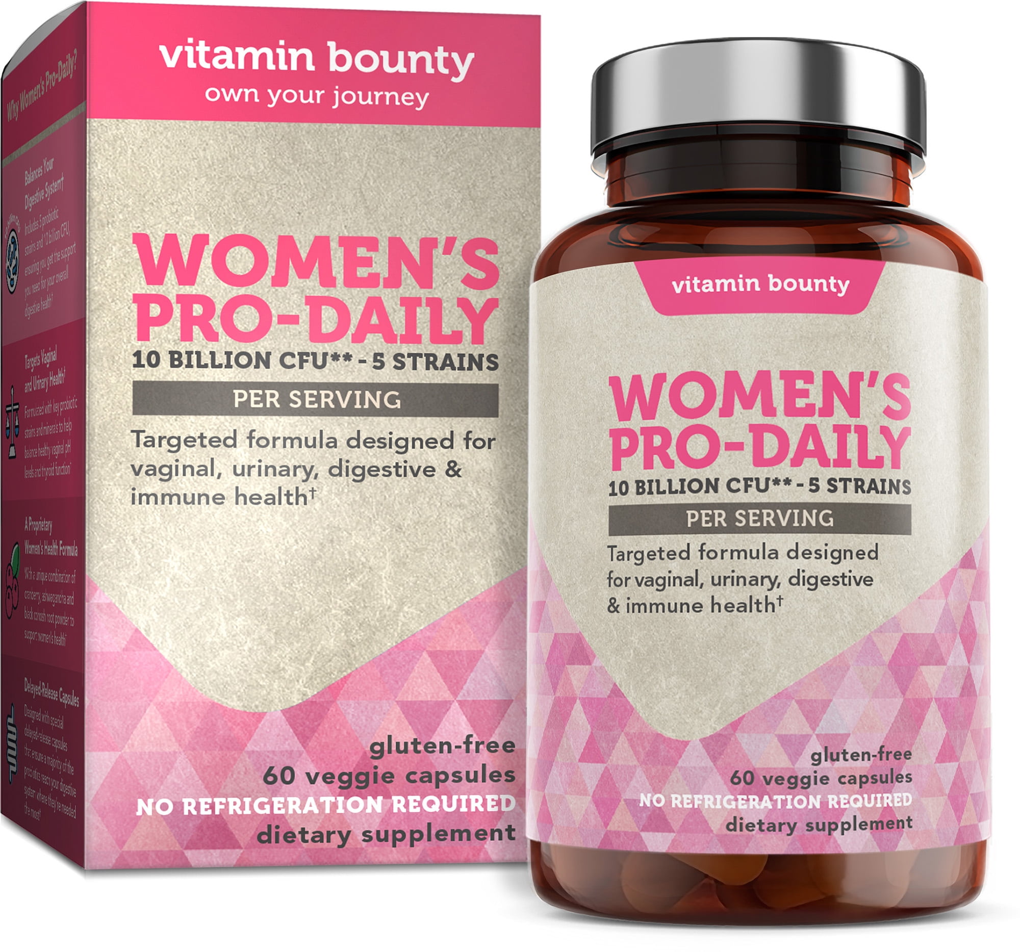 Vitamin Bounty Women's Pro-Daily Probiotic, Probiotic for Women, 60 ...