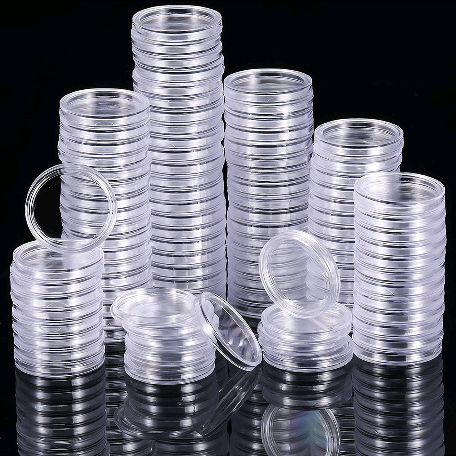 Manunclaims 20 Sets Clear Plastic Coin Capsules, Coin Holder Capsule ...