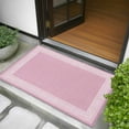 Pink Geometric 2x3 Door Mat Rug, White Greek Key Design Burlap Modern ...