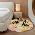 4ft Round Rug Spring Bees Daisy Area Rugs for Living Room Bedroom ...