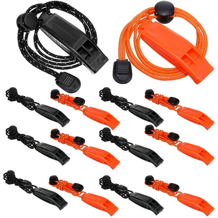 12 Pieces Signal Marine Survival Whistles with Adjustable Reflective ...