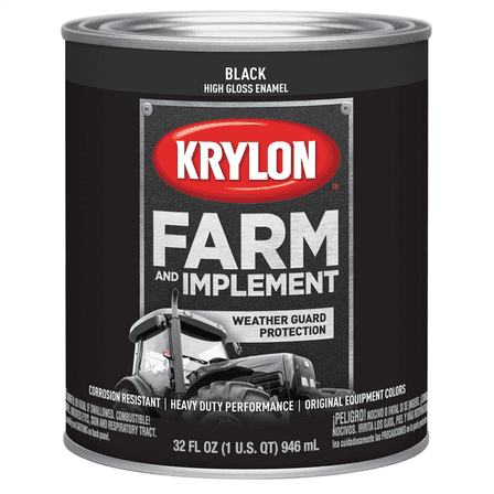 Krylon Farm & Implement Spray Paints, Gloss Black, 128 oz. Gallon ...