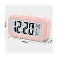 Digital Alarm Clock, LED Light Up Battery Operated Silent Aalarm Travel ...