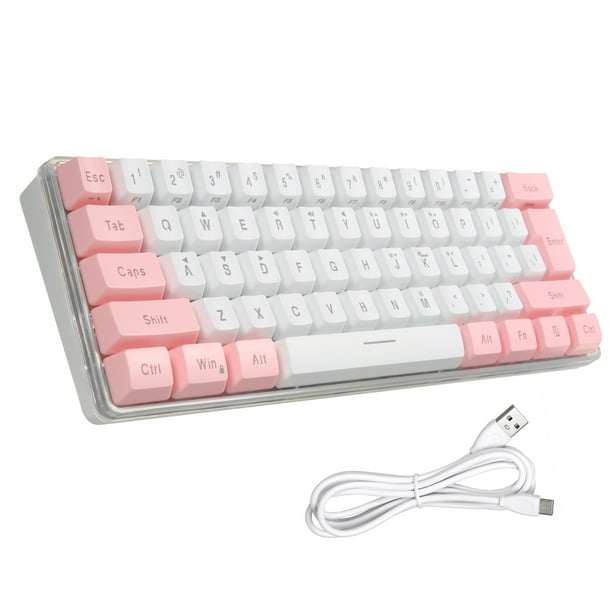 61 Keys Wired Keyboard Membrane Keyboard Compact Design RGB Backlight ...