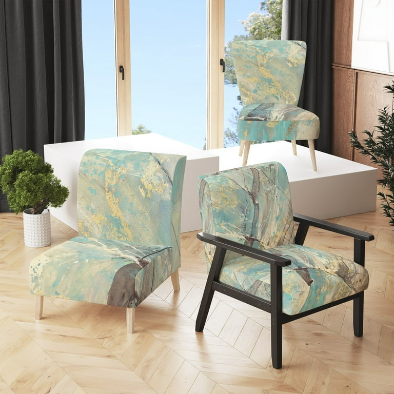 Cream and blue accent chair store