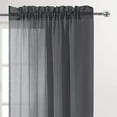 DWCN Dark Gray Sheer Curtains Semi Transparent Voile Rod Pocket ...