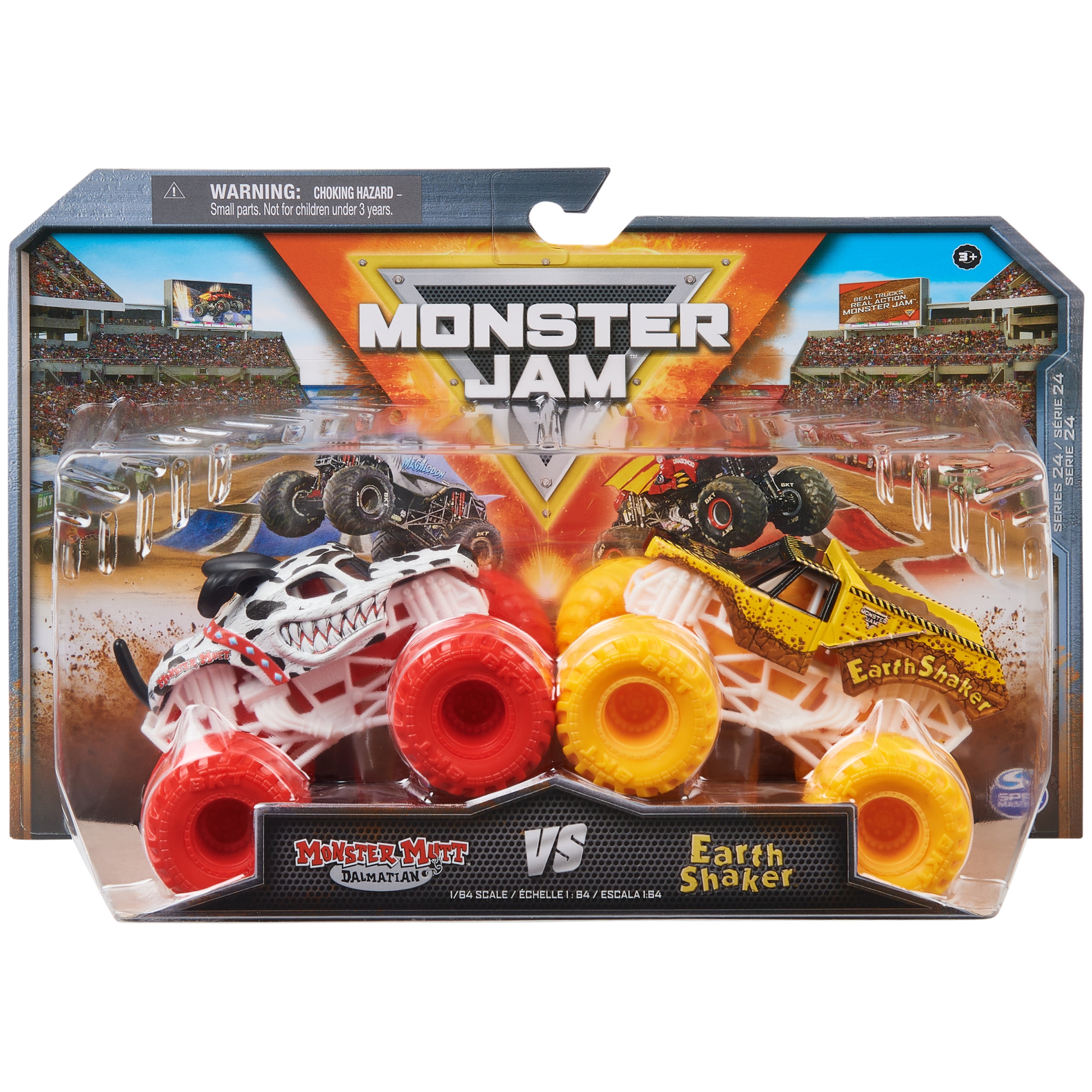 Monster Jam Monster Mutt Dalmation Vs. Earth Shaker - 1:64 Scale ...