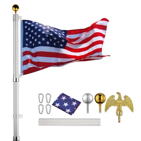 Yescom 20 Feet Telescopic Aluminum Flag Pole Eagle Top and 3'x5' Us ...