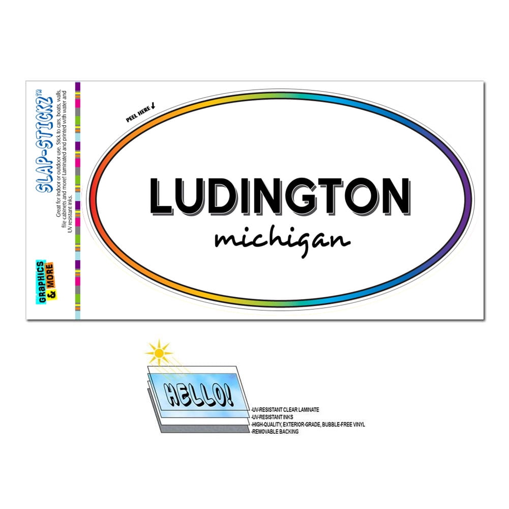 Ludington, MI - Michigan - Rainbow - City State - Oval Laminated ...