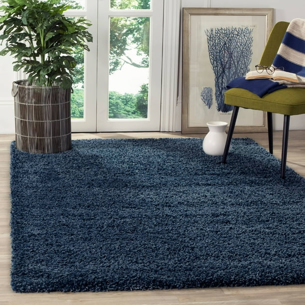 SAFAVIEH California Solid Plush Shag Area Rug, Navy, 5'3 SAFAVIEH California Solid Plush Shag Area Rug, Navy, 5'3
