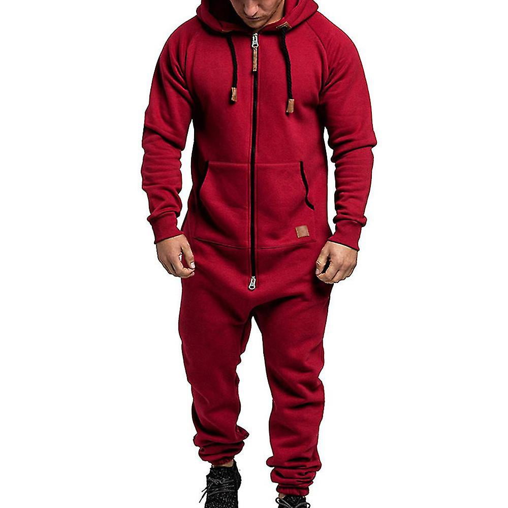 Click here for Aiouniya Men Onesie Hoodie Zip Jumpsuit Winter Cas... prices