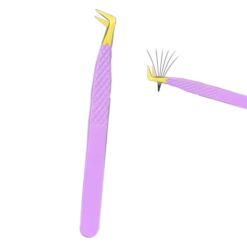 Fiber Tip Lash Tweezers,Non-Slip Tip Volume for Mega Volume Curved Boot ...