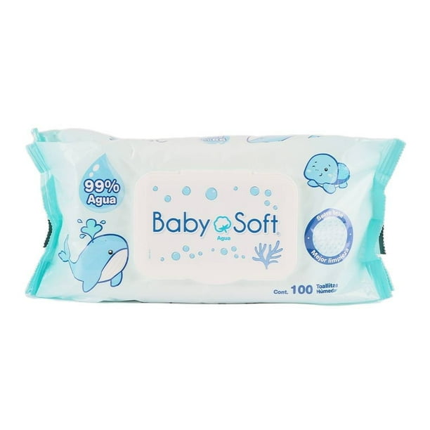 Toallitas húmedas Baby Soft 99% agua 100 pzas | Walmart en línea