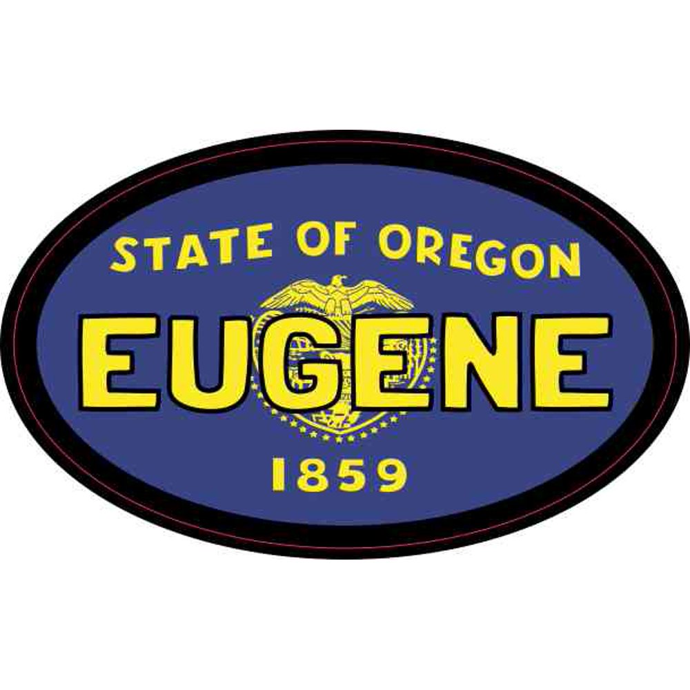 4in x 2.5in Oval Oregon Flag Eugene Sticker - Walmart.com - Walmart.com