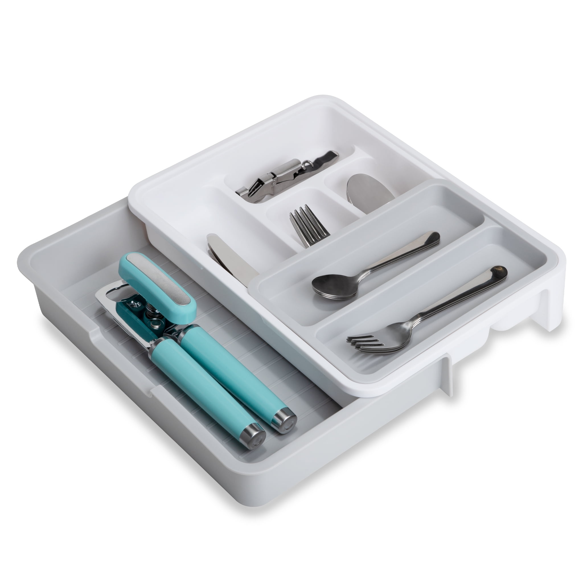 Smart Design 7 Compartment Expandable Drawer Organizer - Sliding Tray ...