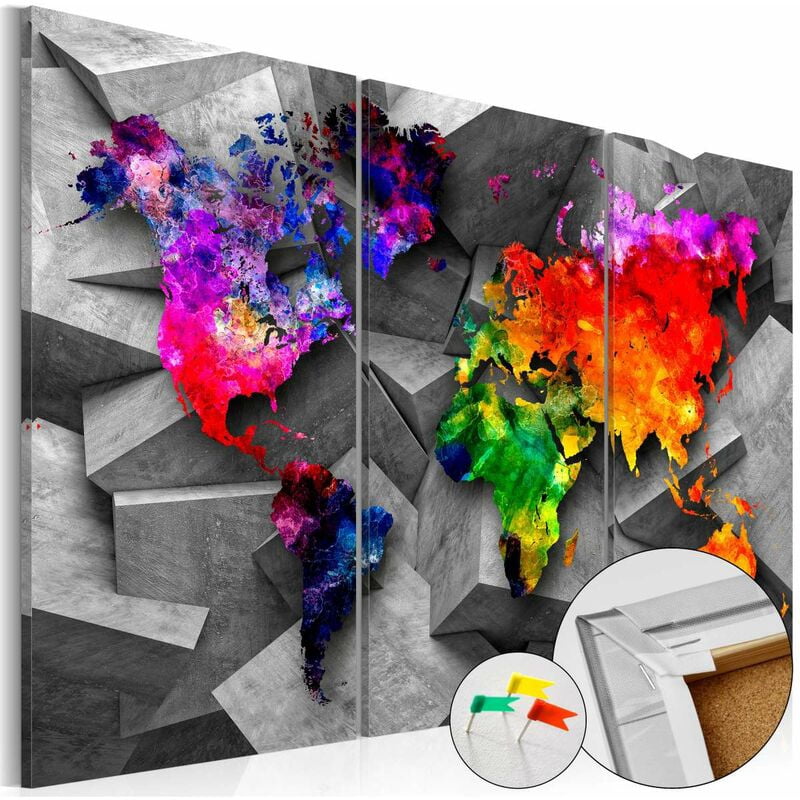 Tablero de corcho - Symmetry of the World [Cork Map] Medidas 60X40 ...